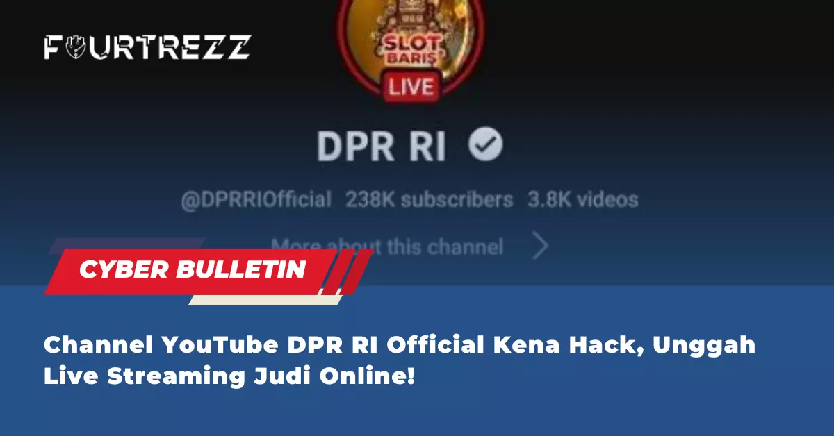 Channel YouTube DPR RI Official Kena Hack, Unggah Live Streaming Judi ...